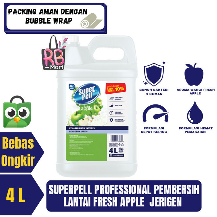 Jual Superpell Professional Pembersih Lantai Apel Jerigen 4L | Shopee ...