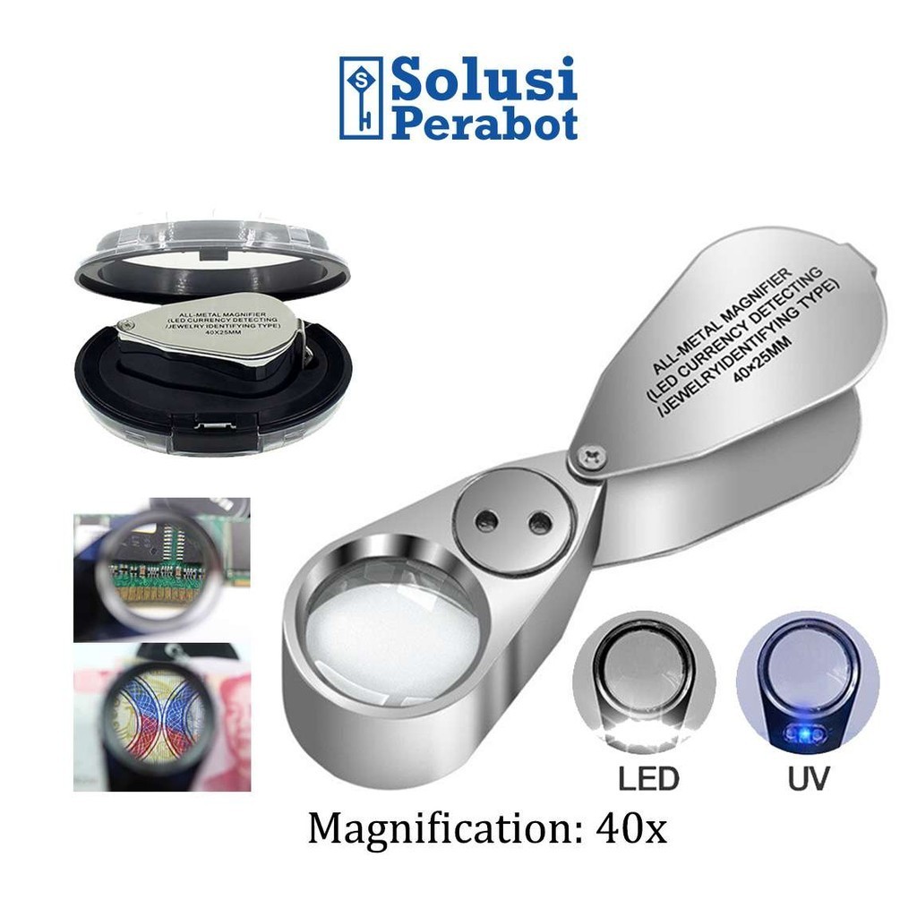 Jual Kaca Pembesar Geologi LED UV 40x AB76 SP / Perhiasan Batuan / Lup ...