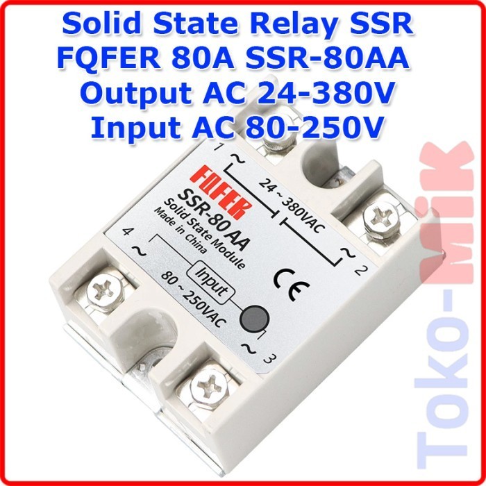 Jual For Sale Fqfer Ssr-80Aa 80A Solid State Relay Ssr Ac Output Ac 24-380V Fotek Harga Khusus ...