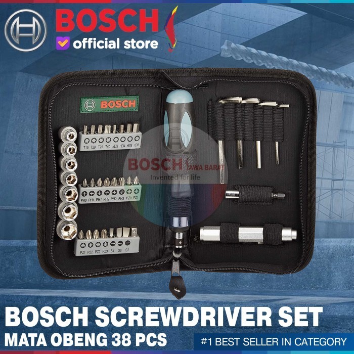 Jual Bosch Screwdriver And Soet Set 38 Pcs Mata Obeng So Kunci 38Pcs ...