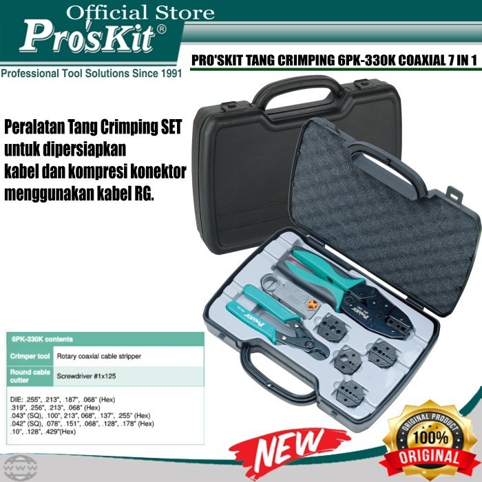 Jual Tang Crimping Pro'Skit 6Pk-330K Coaxial Cable 7 In 1 Tool Kit Set ...