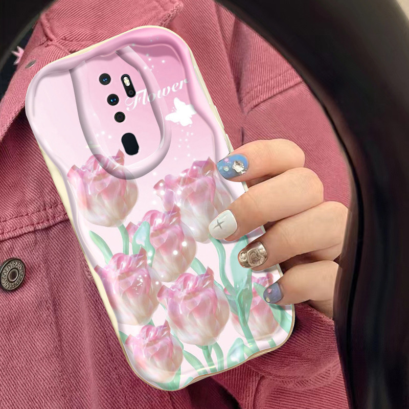 Jual Casing Hp OPPO A5 2020 A9 2020 A11 A11x Case Casing Lucu Tulip merah muda pola HP warna ...