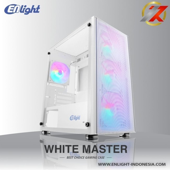 Jual Enlight White Master - Matx Mesh Tempered Glass Gaming Case ...