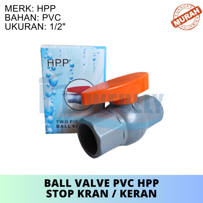 Jual STOP KRAN PVC HPP 1/2 INCH BALL VALVE PLASTIK PVC BV 0.5 DIM KERAN ...