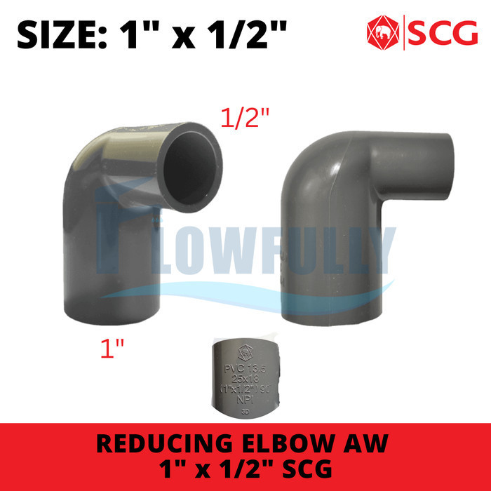 Jual REDUCING ELBOW AW 1 x 1/2 SCG PVC TS REDUCER VERLOP VLOK OVERLOOP ...