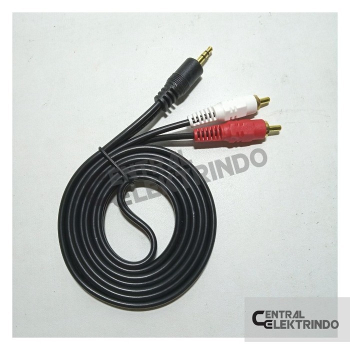 Jual Kabel Jack RCA to Mini Stereo 2-1 MINI STEREO 1,5m (AUX 3,5mm) | Shopee Indonesia