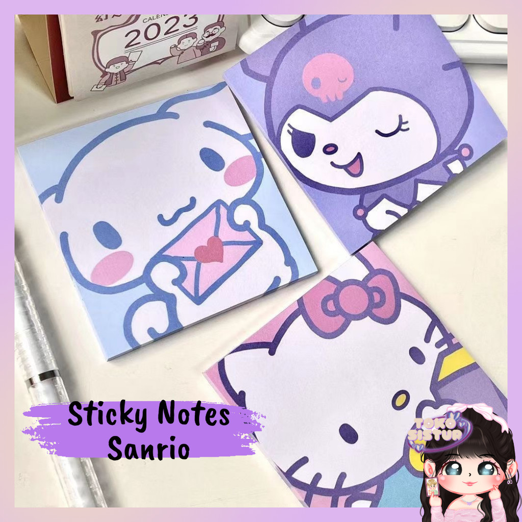 Jual [TS] 50 LEMBAR STICKY NOTE AESTHETIC LUCU STICKY NOTES SANRIO ...
