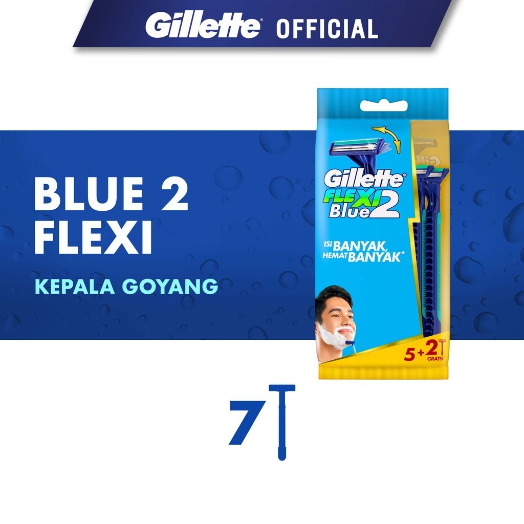 Jual Gillette Alat Cukur Blue 2 Flexi Razor Pisau Cukur isi 5 Gratis 2 ...