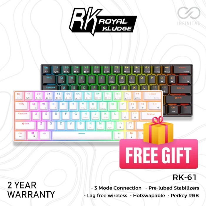 Jual Royal Kludge RK61 / RK-61 Hotswap Mechanical Keyboard | Shopee ...