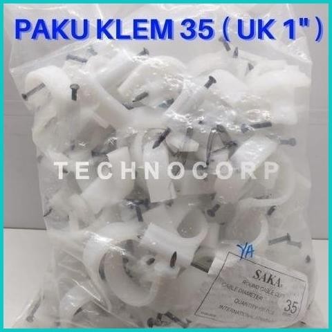 Jual PAKU KLEM SAKA NO 35 UK 1" PIPA KABEL PAKU BETON HITAM IKK 100 PCS ...