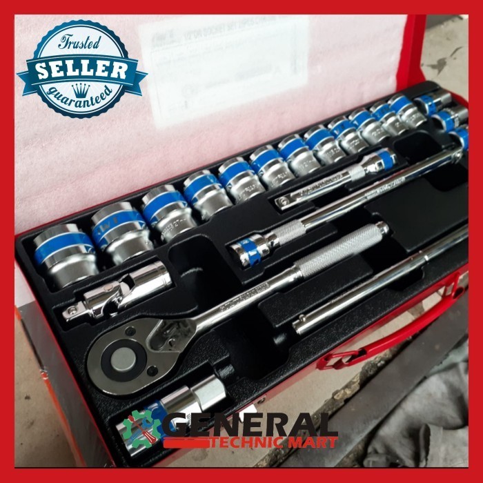 Jual Kunci Sok Set 25 pcs IWT Japan socket set 6pt segi enam 1/2" inch ...