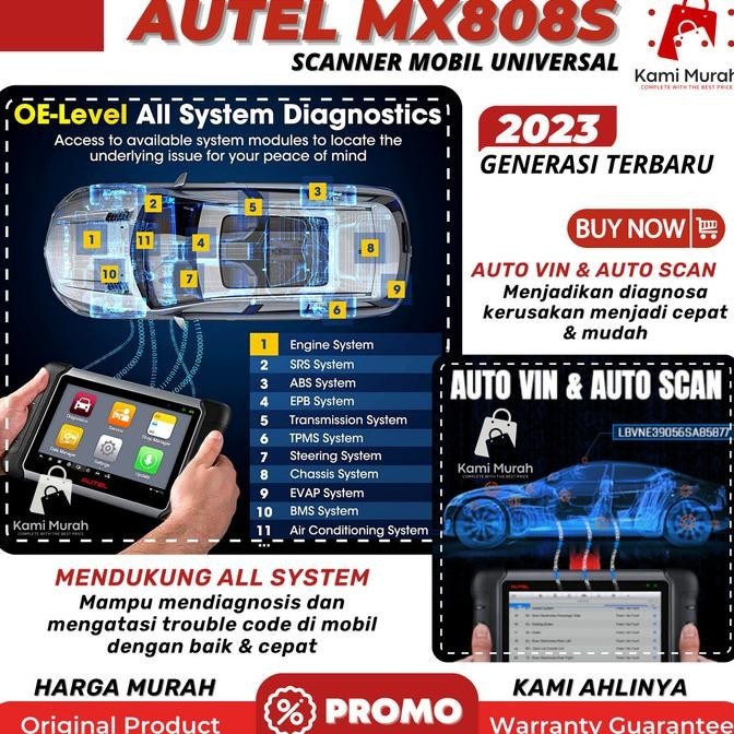 Jual Scanner Mobil Scan Tool Diagnostik Universal Autel Maxicheck Mx808 ...