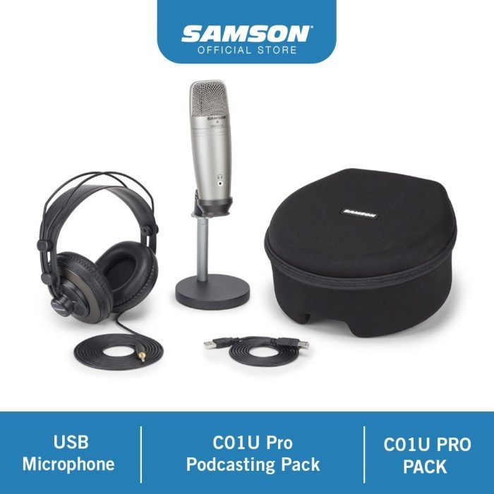 Jual Samson C01U Pro Podcasting Pack USB Studio Condenser Microphone ...