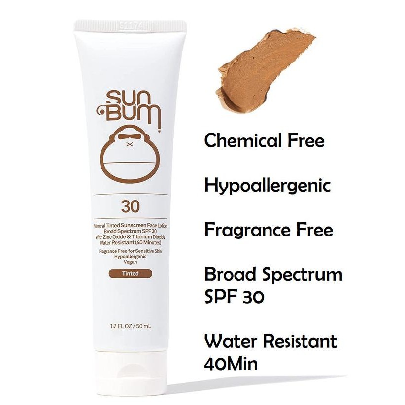 Jual Sun Bum Natural Mineral SPF 30 Tinted Sunscreen Face Lotion Vegan ...