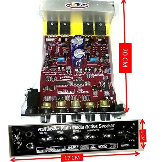 Jual Kit MODUL Power Amplifier DMS 1300 Stereo Active + 2Mic+ Subwoofer ...