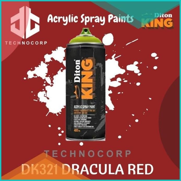 Jual Cat Semprot DITON KING DK 321 DRACULA RED / GRAFFITI PAINT DOFF 400ml | Shopee Indonesia