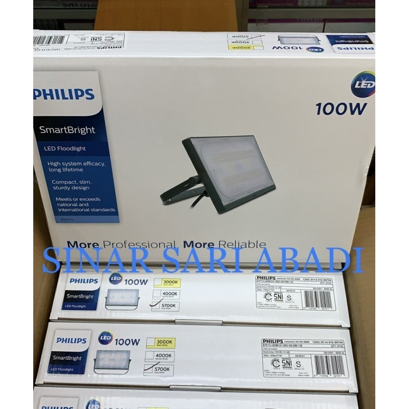 Jual Lampu Sorot Led Philips Bvp174 100W/Cw Floodlight 100 Watt Philips Terlariss !! | Shopee ...