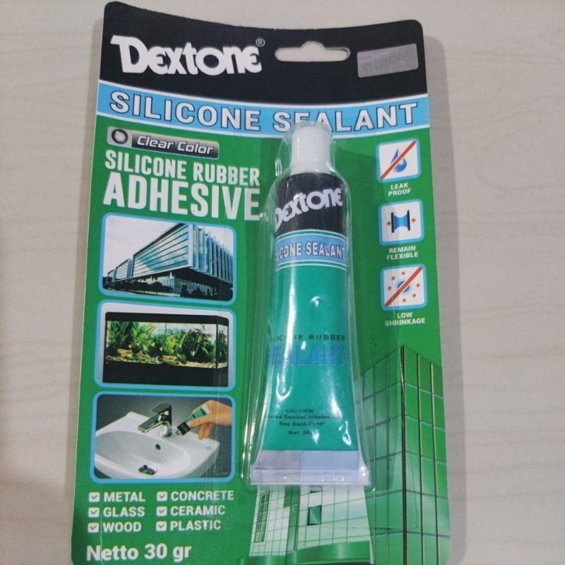 Jual Lem kaca Dextone Lem Clear Silicone Lem Akuarium 30gr | Shopee ...