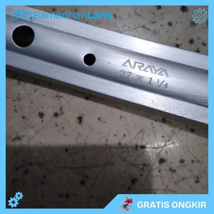 Jual VELG/RIMS SEPEDA 27 X 1 1/4 ARAYA ALLOY SILVER 36H BALAP JADUL ...