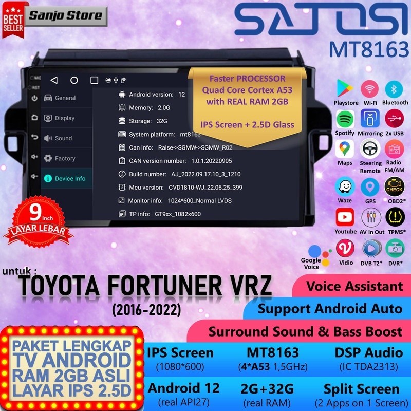 Jual SANJO - Paket Frame OEM + Soket PNP + Headunit Android 9 inch ...