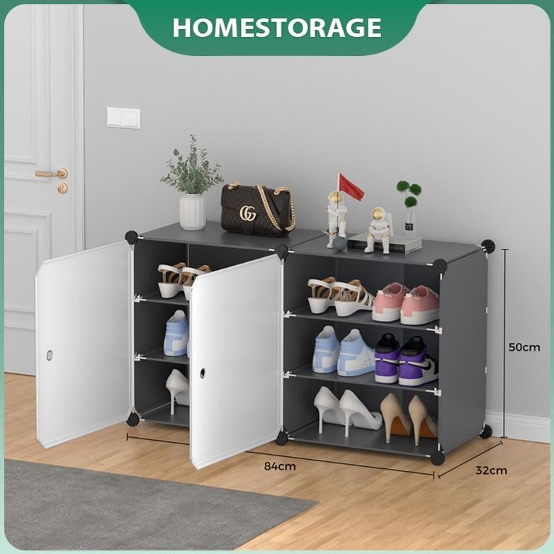 Jual Rak Sepatu Tertutup 3 Layer Tebal Plastik Shoe Rack Portable Rak ...
