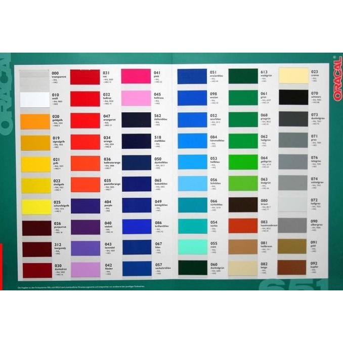 Jual Stiker / Sticker Oracal 651 Series Glossy / Matte (100Cm X 126Cm ...
