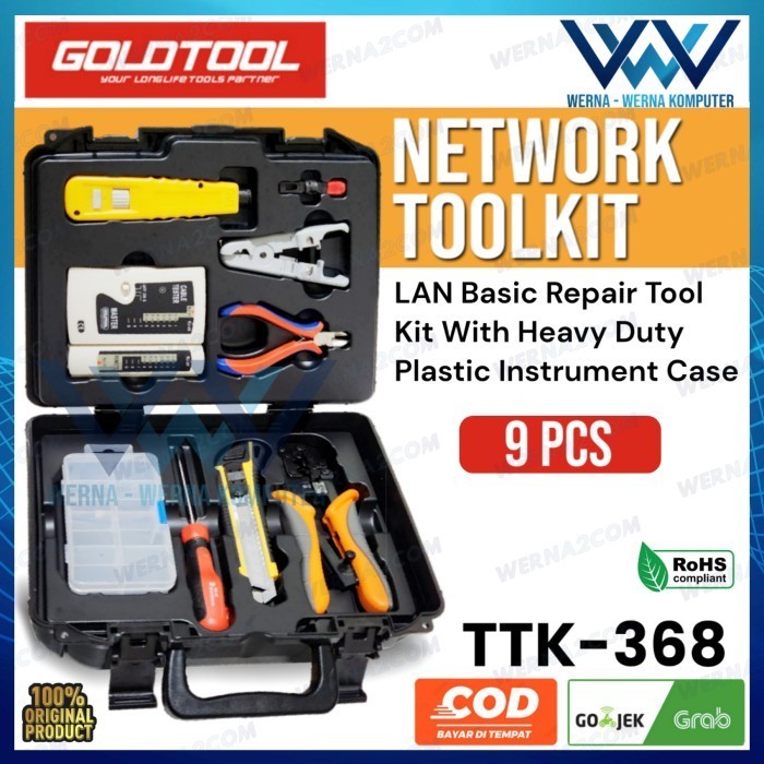 Jual GOLDTOOL TOOL KIT LAN BASIC REPAIR / LAN NETWORK TOOLKIT TTK-368 | Shopee Indonesia