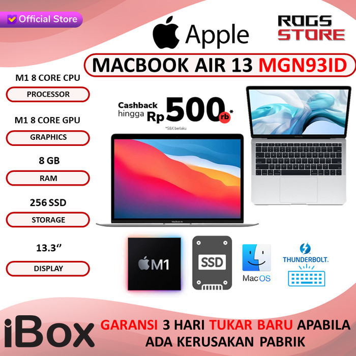 Jual Ibox Mgn93Id Apple Macbook Air 2021 13 M1 8C Cpu 8Gb 256Ssd 7C 13. ...