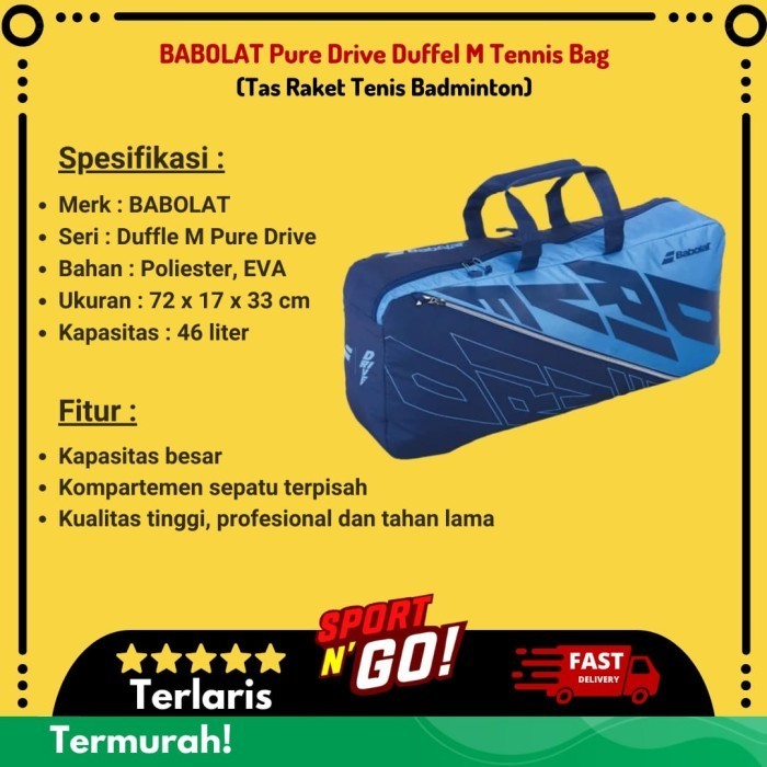 Jual Babolat Pure Drive Duffel M Tennis Bag - Tas Raket Tenis Badminton | Shopee Indonesia