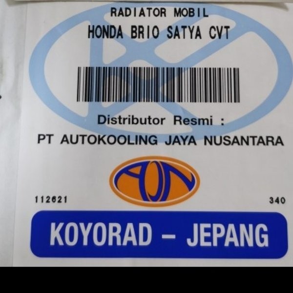 Jual RADIATOR HONDA ALL NEW BRIO RS CVT 1200CC MATIC 2019 KOYORAD ...