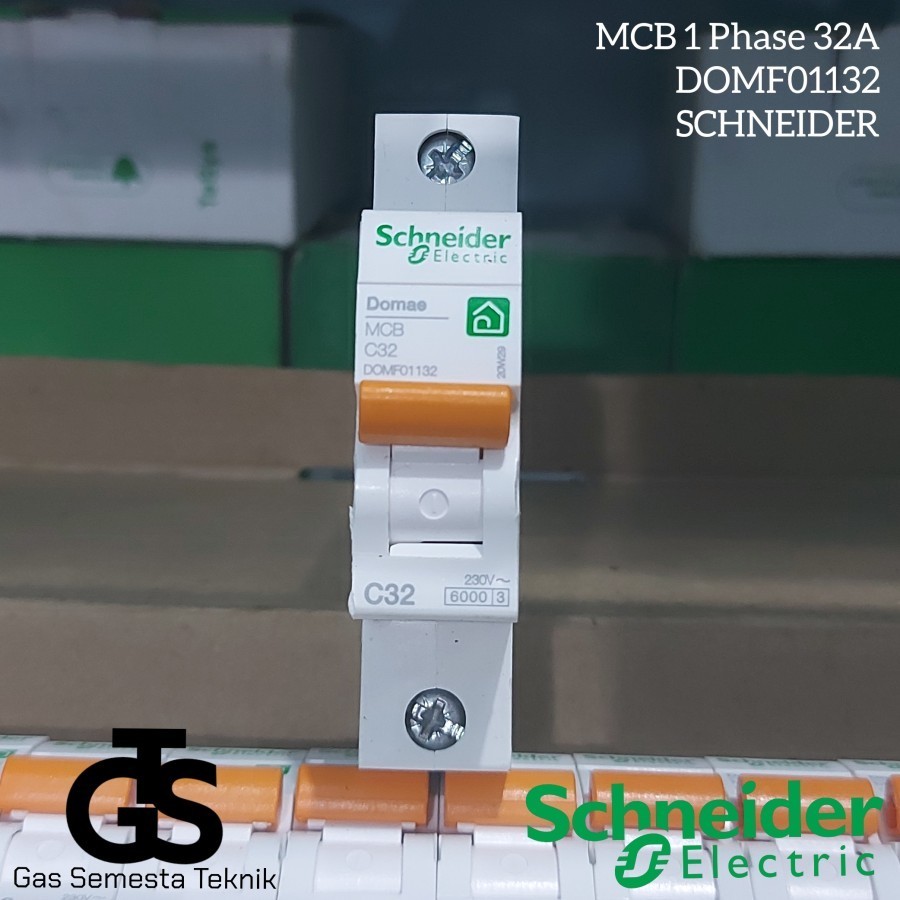 Jual MCB DOMAE 1P 32A SCHNEIDER ORI SNI | MCB 1 PHASE C32 SCHNEIDER | Shopee Indonesia