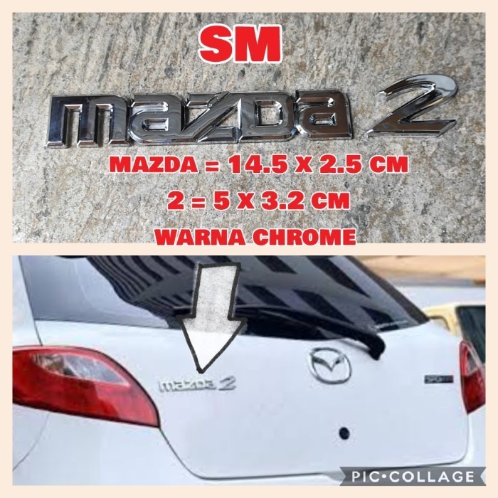 Jual emblem tulisan mazda 2 dan mazda 3 emblem bagasi belakang ...
