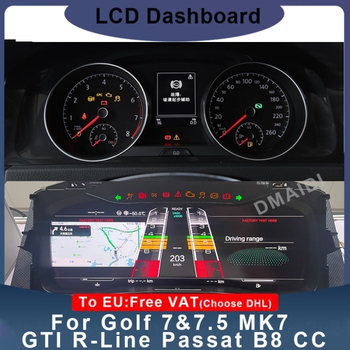 Jual Instrumen Mobil Pengukur Panel Virtual Dasbor Untuk Volkswagen ...