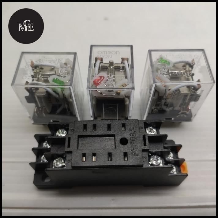 Jual TERMURAH RELAY OMRON MY2N MY2-N 8 PIN KAKI 220VAC 24DC 12VDC SOCKET PYF08A-E ...