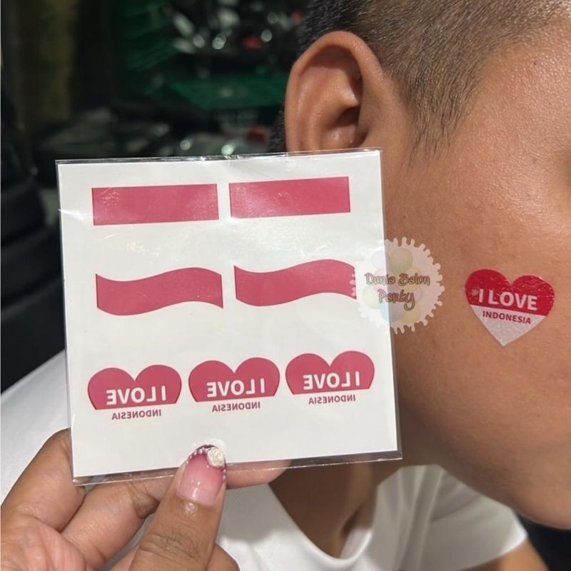 Jual XLW TEMPORARY TATTOO / TATO BENDERA MERAH PUTIH PIPI MUKA TANGAN ...