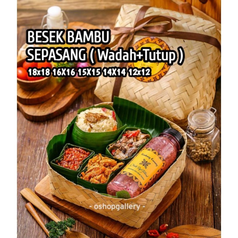 Jual BESEK BAMBU 18x18 16x16 15x15 14x14 12x12 SEPASANG MURAH / BESEK ...