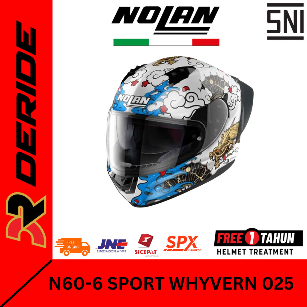 Jual HELM NOLAN N60-6 SPORT WYVERN FULL FACE SNI ECE N606 N60 6 | Shopee Indonesia
