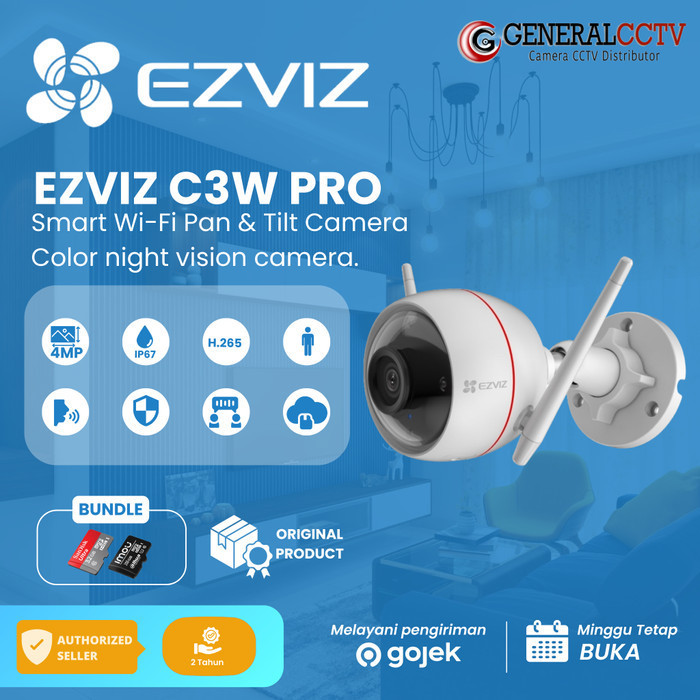 Jual Ezviz C3W Pro 4Mp Color Night Wireless Cctv Ip Camera With Ai ...
