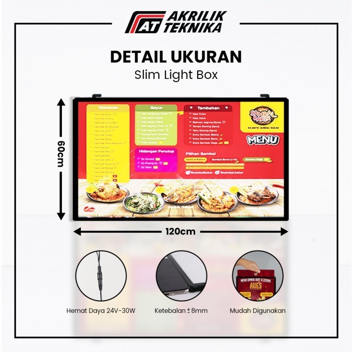 Jual Slim Light Box / Frame Dinding Foto / Display Poster Led 60X120 ...