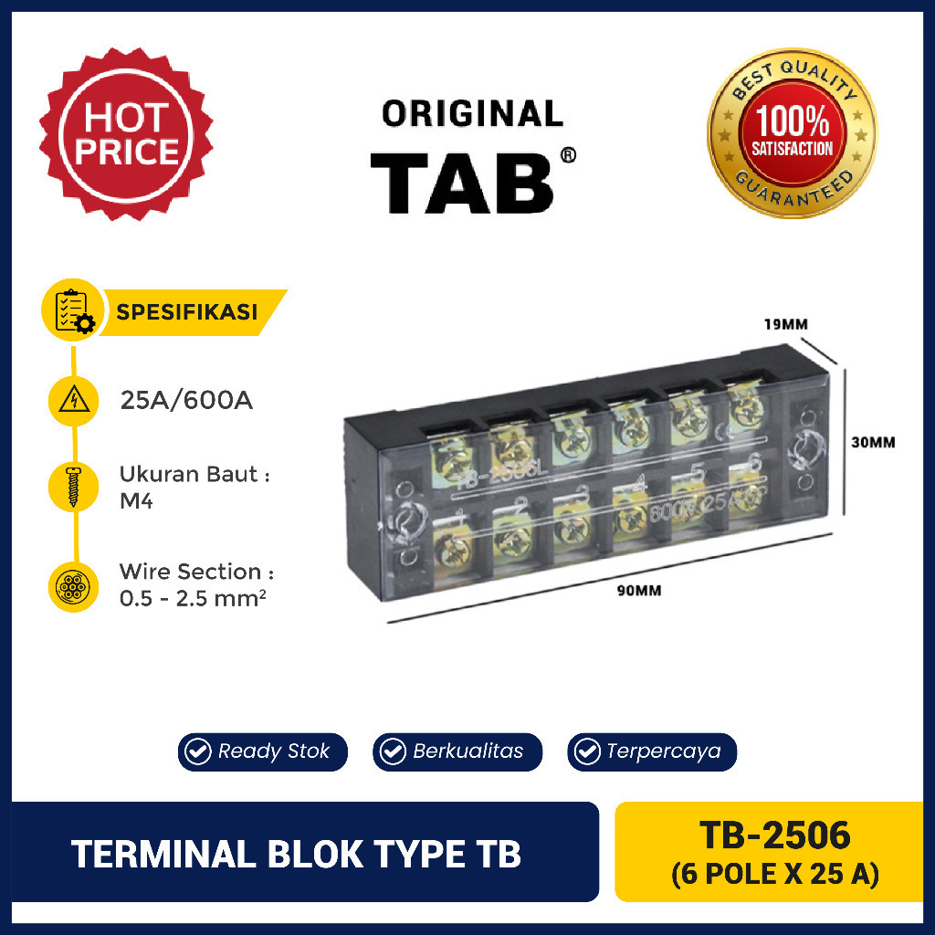 Jual Terminal Block / Blok Kabel TB2506 TAB | Shopee Indonesia