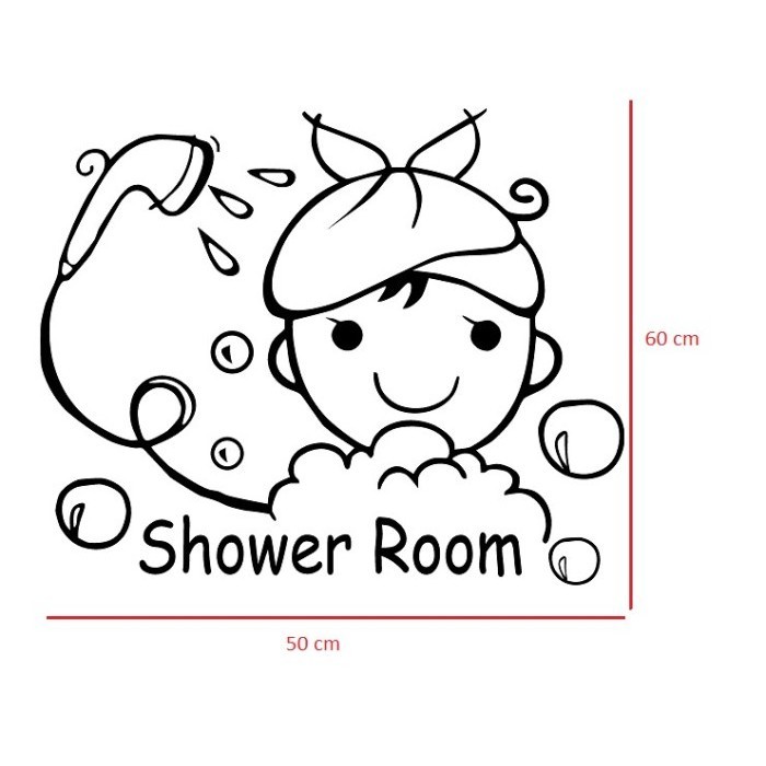 Jual Stiker Shower Room Sticker Toilet Dinding Kaca Kamar Mandi Rumah ...