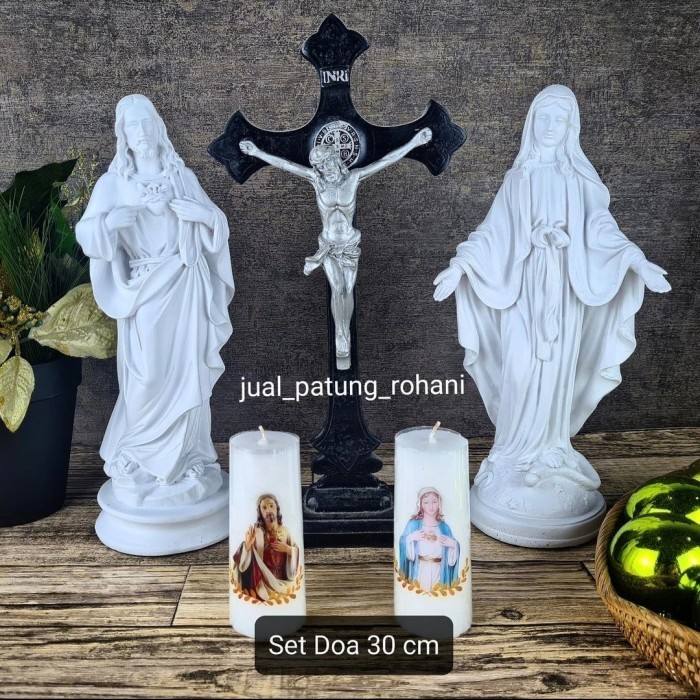 Jual Aba Set Patung Doa Misa Yesus Hati Kudus Maria Tangan Terbuka 30 ...