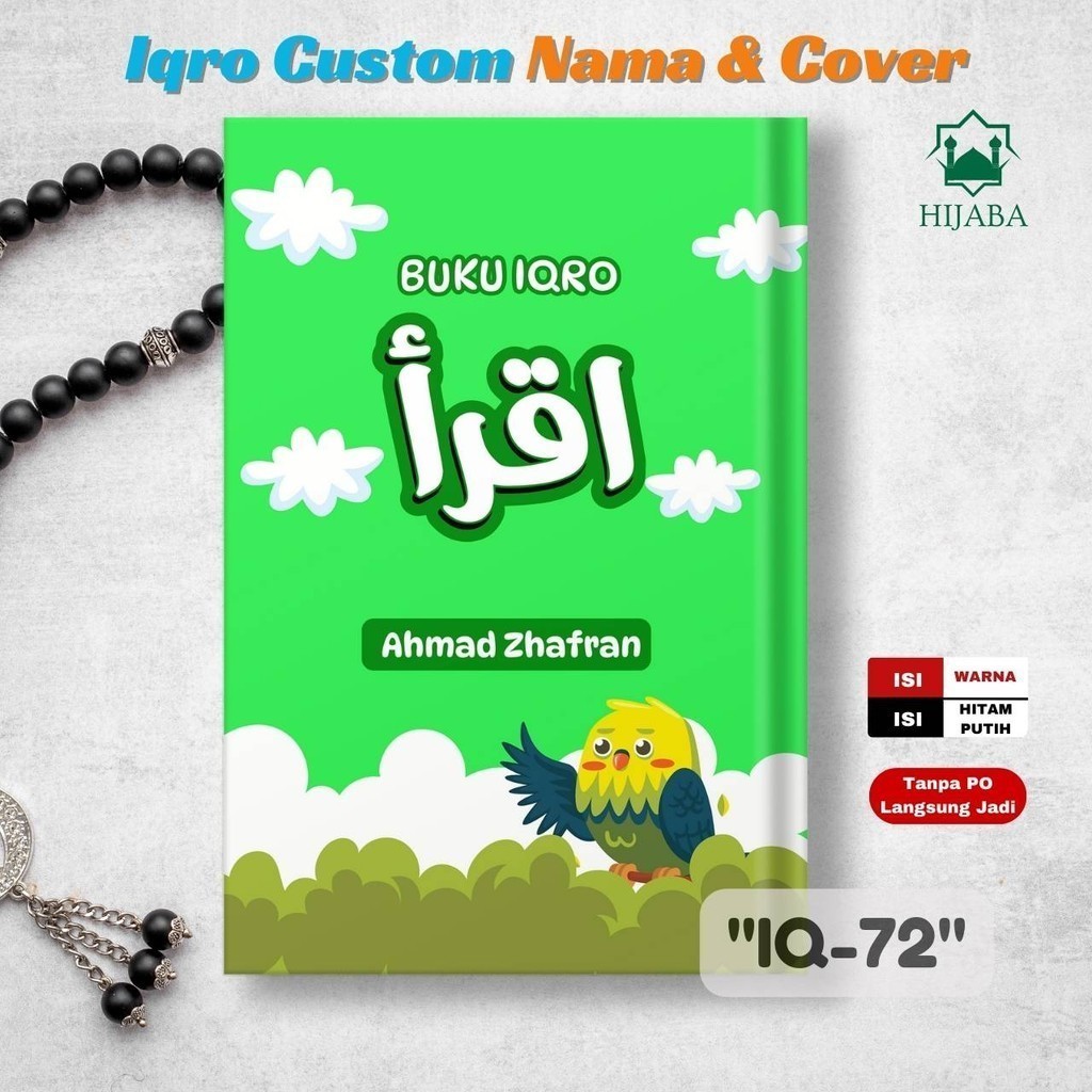 Jual Iqra Anak Iqro Besar Cover Custom Dan Hadiah Hitam Semangat Ngaji ...