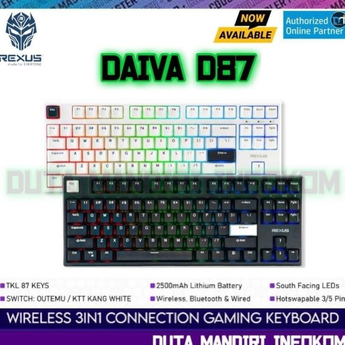 Jual Rexus Daiva D87 - TKL Wireless 3-in-1 Connection Gaming Keyboard ...