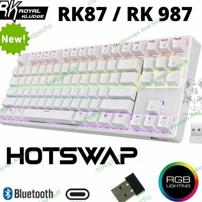 Jual Royal Kludge RK987 / RK87 3 Mode Wireless TKL Mechanical Keyboard ...