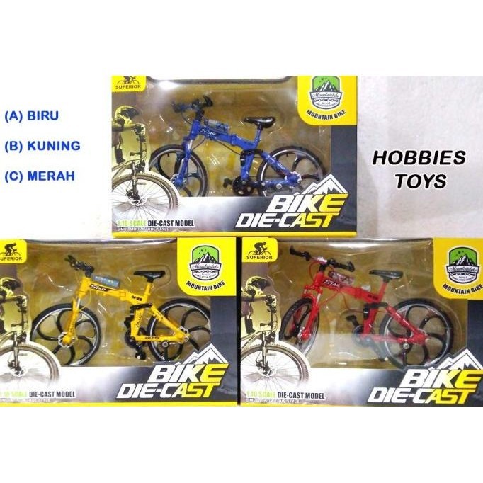 Jual Miniatur Replika Diecast Sepeda Lipat skala 1:10 Mountain Bike ...