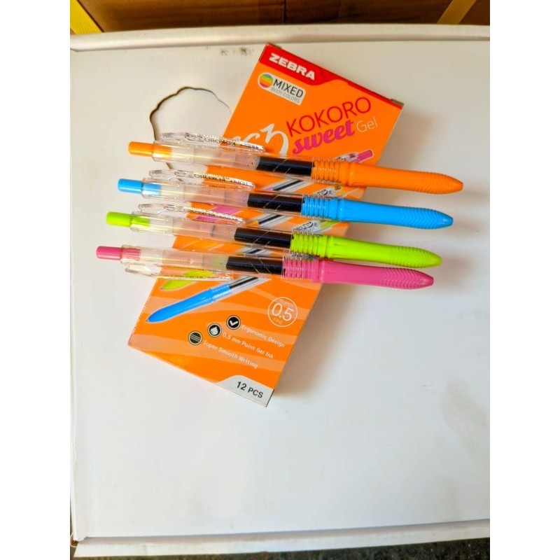 Jual PULPEN PENA ZEBRA KOKORO SWEET GEL ( 1 PAK ISI 12 ) | Shopee Indonesia