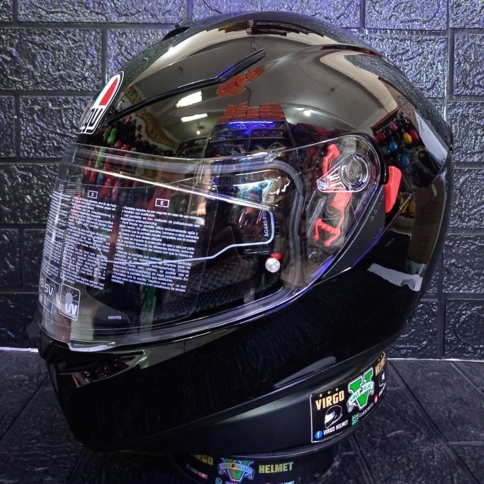 Jual HELM AGV K3 SV SNI SOLID BLACK GLOSY AGV K-3 SV BLACK GLOSY ...