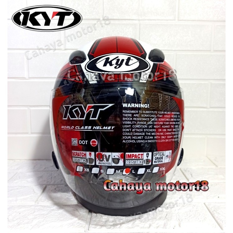 Jual Helm Kyt Dj Maru Seri 9 White Red Merah Putih | Shopee Indonesia