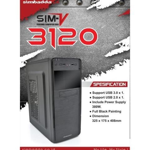 Jual Casing Simbada/Simbadda Sim V/Sim V 3143/Sim V 3120 + Psu 380W ...